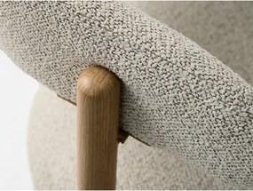 Krémové/v přírodní barvě čalouněné jídelní křeslo s područkami Frances – Unique Furniture