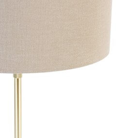 Stolní lampa zlatá nastavitelná se stínidlem světle hnědá 35 cm - Parte