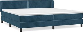 Box spring postel s matrací tmavě modrá 200x200 cm samet 3127455