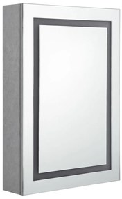 LED koupelnová skřínka se zrcadlem II - 50x13x70 cm | betonově šedá