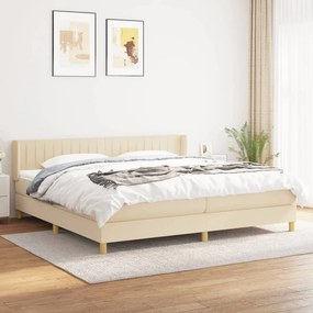 Box spring postel s matrací krémová 200x200 cm textil 3130462