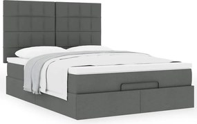 Osmanský rám postele s matrací tmavě šedá 140x190cm textil 3313155