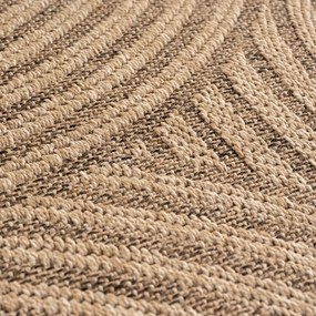 Hnědý kulatý vnitřní a venkovní koberec ø 120 cm Timber 1401 – Ayyildiz Carpets