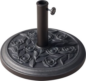 Outsunny Základna slunečníku 9 kg Kolo Základna z pryskyřice pro slunečníky s průměrem 38mm/48mm Ø45.5x31 cm Bronzová | Aosom
