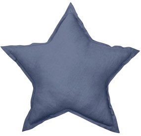 Lněný polštář hvězda džínová 50 cm