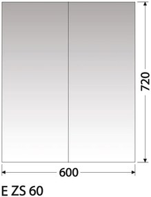 INTEDOOR zrcadlová skříňka bez osvětlení E ZS 60 Varianta: D331 Dub Chamonix