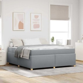Rám postele s matrací Světle šedá 180 x 200 cm textil 3399370