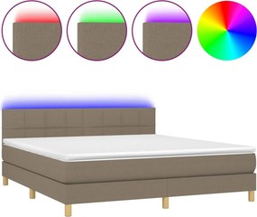 Box spring postel s matrací a LED taupe 160x200 cm textil 3133729