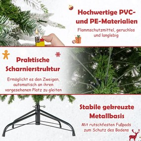 Costway 225 cm vysoký osvětlený vánoční stromek zasněžený sváteční strom