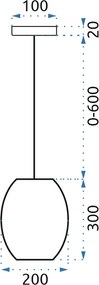 Toolight - Chromovaná skleněná závěsná lampa 1xE27 60W APP564-1CP, chromová, OSW-09670