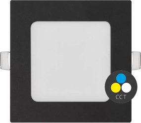 EMOS Černý vestavný LED panel hranatý 120 x 120mm 7W CCT Premium ZD2323