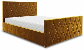 Manželská postel 180 cm Illa (zlatá) (s roštem a úložným prostorem). 1046997