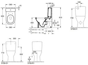 Villeroy & Boch 56581001 - WC kombi O.NOVO keramika/bílá