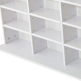 HOMCOM Police na CD/DVD - Úložný Skříň pro 1116 CD, 36 výškově nastavitelných kompartimentů, 195 x 102 x 23,5 cm, Bílá