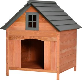 Zvýšená psí bouda PawHut pro psy do 15 kg, bouda pro kočky a psy venkovní z jedlového dřeva, 81,3x91,5x98,5 cm | Aosom