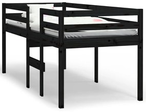 vidaXL Patrová postel černá 75x190 cm masivní borové dřevo