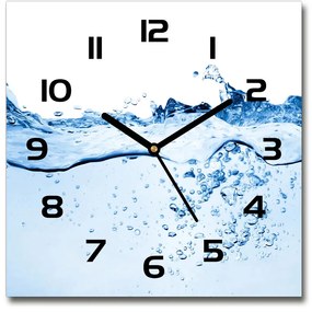 Wallmuralia Skleněné nástěnné hodiny čtverec Voda 30x30 cm