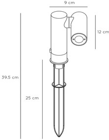 Lucide 27894/05/29 -LED Venkovní lampa TATUM LED/4,5W/230V IP65 39,5 cm antracit