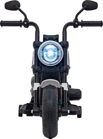 Ramiz Elektrická motorka Chopper FASTER pro děti bílá + FM rádio + audio panel + LED