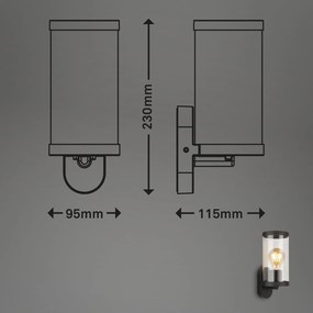 BRILO 3600015 Venkovní svítidlo, černá, 1x E27 / max. 12W (starý kód: BRILO 3600-015) - BRILO