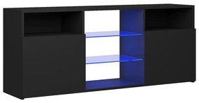 TV skříňka Hollder s LED osvětlením - 120x35x50 cm | černá