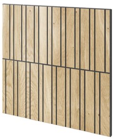 Lamelový panel AMSTERDAM - DUBOVÁ DÝHA, ČERNÝ podklad MDF, 600 x 600 mm