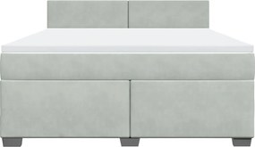 Box spring postel s matrací světle šedá 180x200 cm samet 3286372