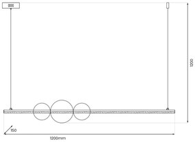 LED Lustr na lanku KUGEL LED/30W/230V černá