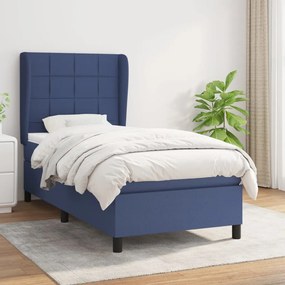 Box spring postel s matrací modrá 90x200 cm textil 3127939