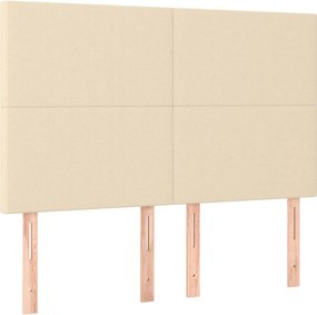 Box spring postel s matrací a LED krémová 140x190 cm textil 3134714