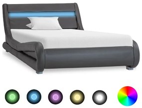 Petromila Rám postele s LED světlem šedý umělá kůže 100 x 200 cm