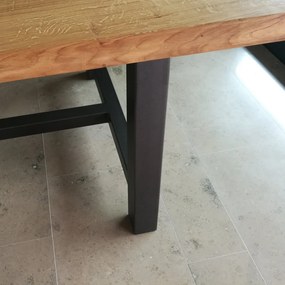 KULHÁNEK Designový jídelní stůl 180x90 cm Velikost desky: 300x100 cm, Odstín podnože: černá s jemnou strukturou - JS RAL 9005