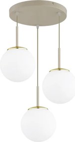 Brilagi - Lustr na lanku MILO ECRU 3xE27/60W/230V béžová/zlatá