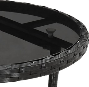 3dílný zahradní bistro set s poduškami černý polyratan 3187422