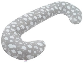 Univerzální kojící polštář ve tvaru C New Baby Mráček šedý