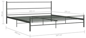 Petromila Rám postele šedý kov 200 x 200 cm