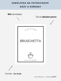 Samolepka na kořenky BRUSCHETTA bílá 3 × 4 cm základní písmo