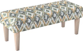 Dlouhá lavička 100x40cm barva modrá látka pletený vzor, vzorované