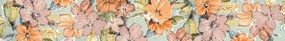 DIMEX | Fototapeta do kuchyně Barevný květinový vzor KI-420-215 | 420 x 60 cm | vícebarevná, zelená