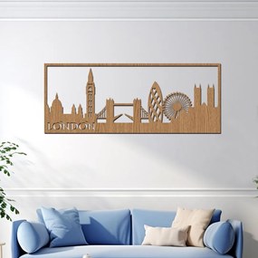 dřevo života Dřevěná dekorace LONDÝN Rozměry (cm): 60x24, Barevný vzor: Bílá