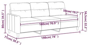 Petromila 3místná pohovka světle žlutá 180 cm textil