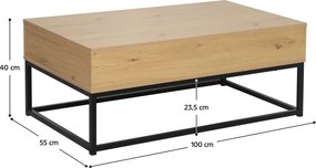 Konferenční stolek, dub/černá, LIVINA
