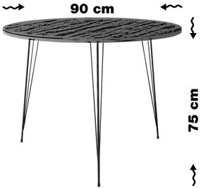 Jídelní stůl SANDALF 75x90 cm bílá/černá