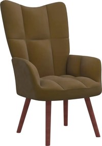 vidaXL Relaxační židle krémově samet [328061] Barva: Hnědá