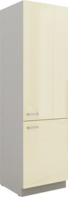 KARMEN | vysoká skříňka 60 DK-210 2F potravinová s policemi | 60 cm | světle šedá/krémová lesk