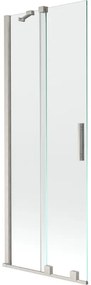 Mexen Velar, 2-křídlová posuvná vanová zástěna 70 x 150 cm, 8mm čiré sklo, broušená ocel, 896-070-000-01-97