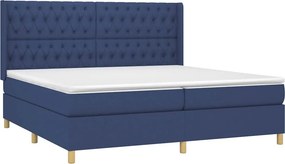 Box spring postel s matrací modrá 200x200 cm textil 3132263