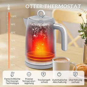 HOMCOM Sada konvice a toustovače, 1,7 l 2200 W rychlovarná konvice s termostatem