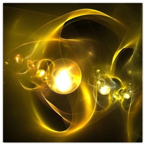 Abstraktní obraz žlutých koulí (30x30 cm)