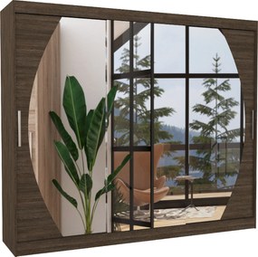 ADRK Furniture Skříň s posuvnými dveřmi a zrcadlem CAMBE 250 ADRK-SW-CAM-CH-250